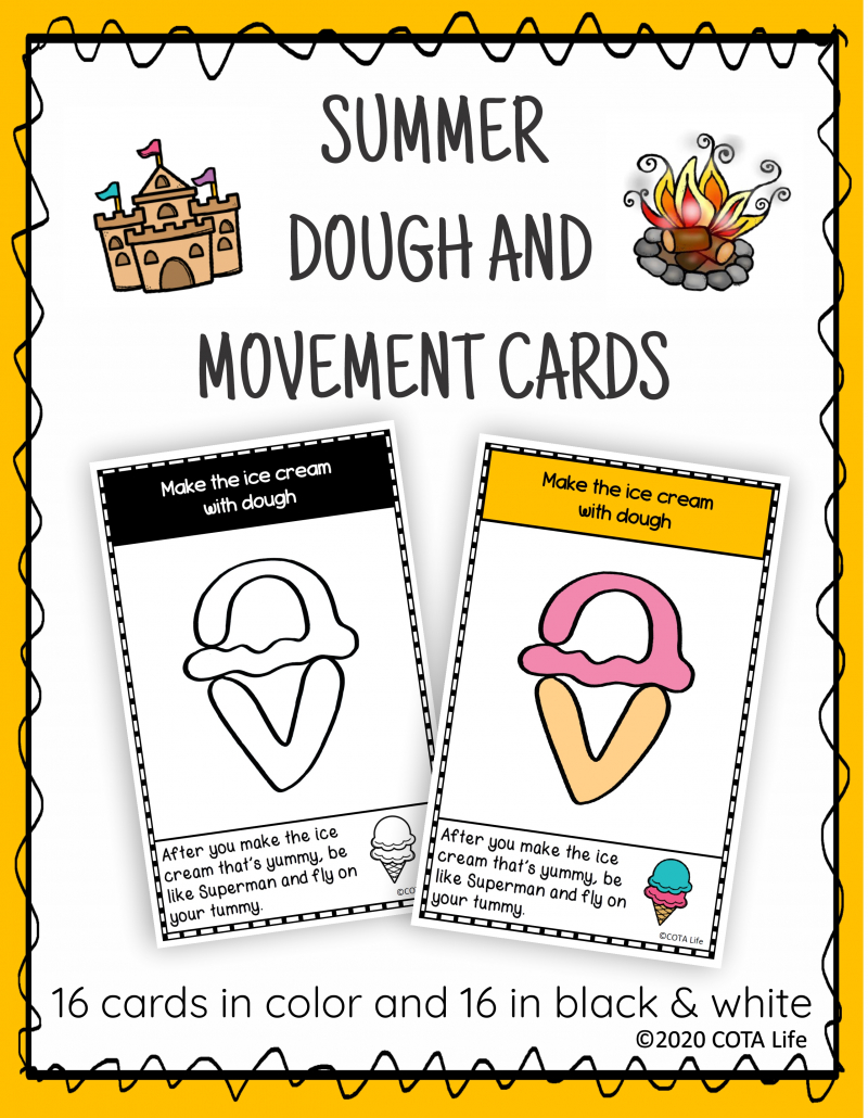 Summer Play Dough and Movement Cards - Your Therapy Source