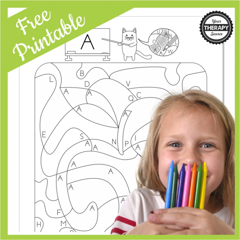 Color By Letter A Freebie - Your Therapy Source visual motor