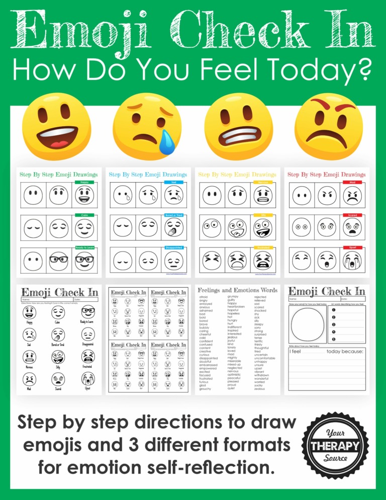Emotion Check In Packet - Your Therapy Source