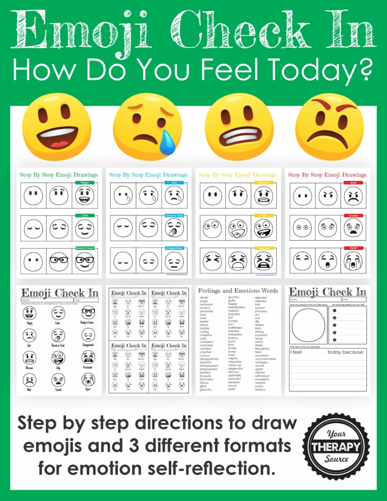 Emotion Check In Packet - Your Therapy Source