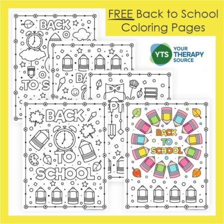 Back to School Coloring Pages - Your Therapy Source