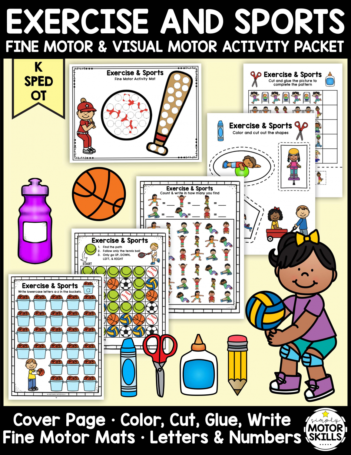 Exercise & Sports Fine Motor Activity Packet - Your Therapy Source