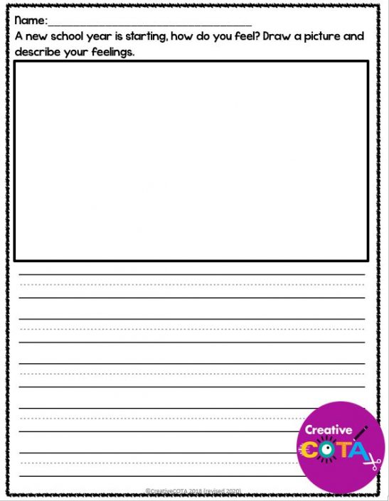 Back to School Emotions Coloring and Writing - Your Therapy Source