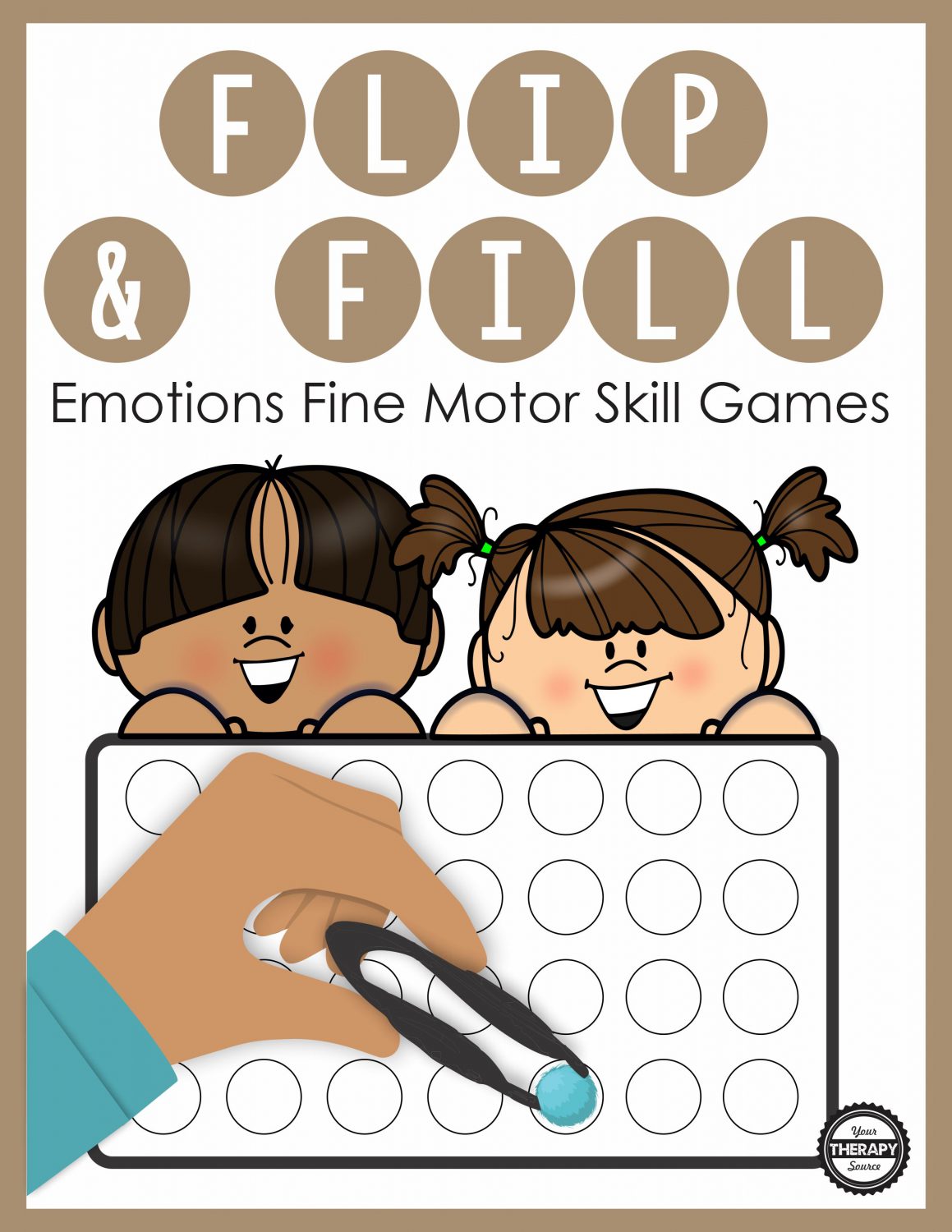 Emotions Fine Motor Activities - Flip and Fill - Your Therapy Source