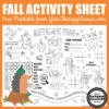 Fall Activity Page - Free Printable - Your Therapy Source