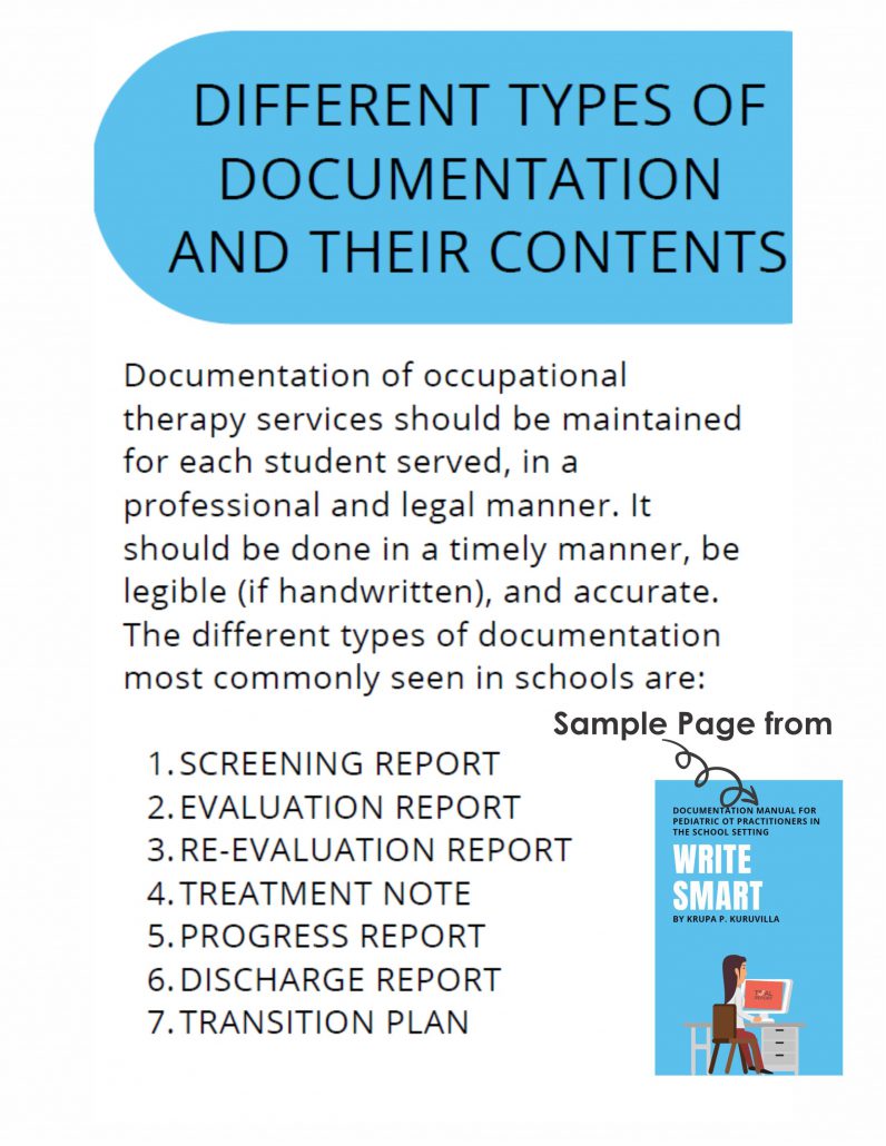 Documentation Manual for School-Based OT Providers - Your Therapy Source