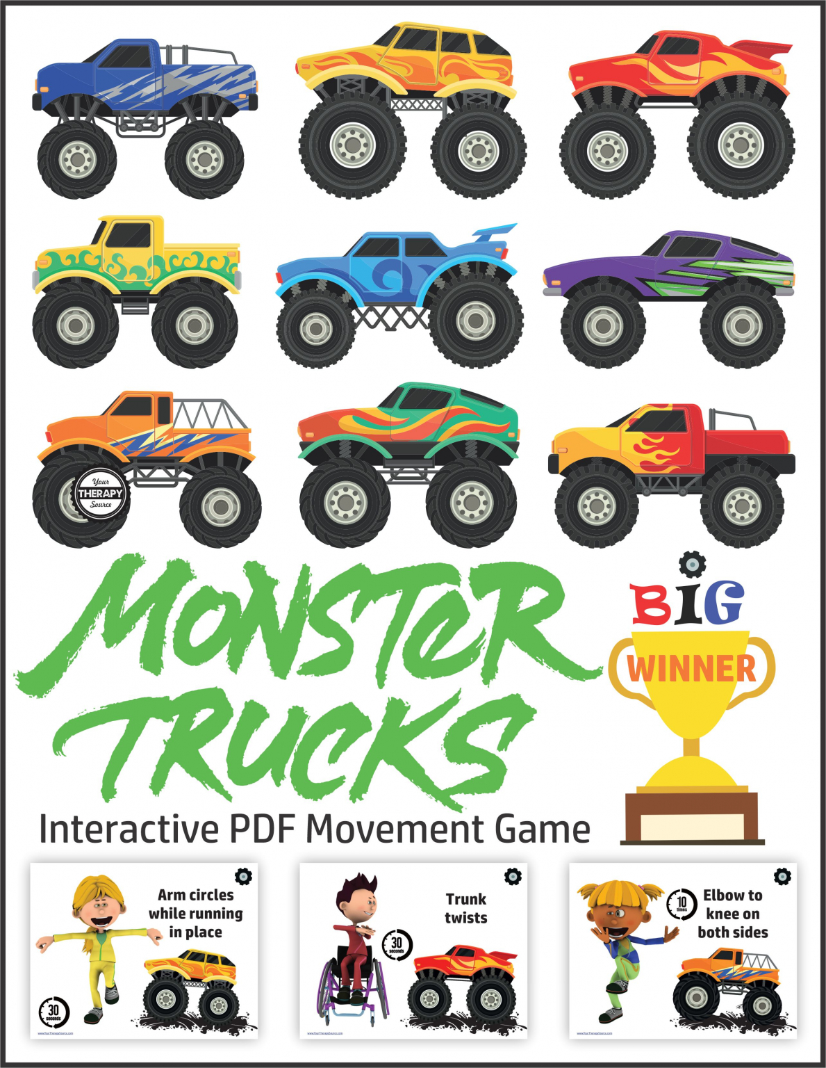 Monster Truck Game for Kids - Your Therapy Source