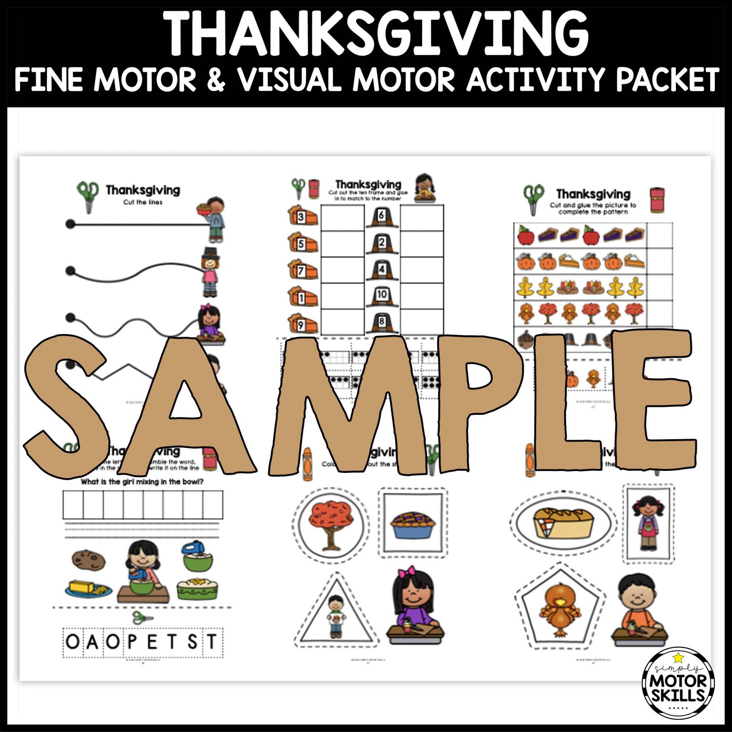 Thanksgiving Fine Motor Activity Packet - Your Therapy Source
