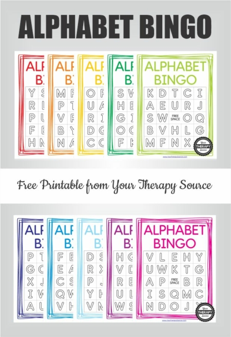 Alphabet Bingo Printable - FREE - Your Therapy Source