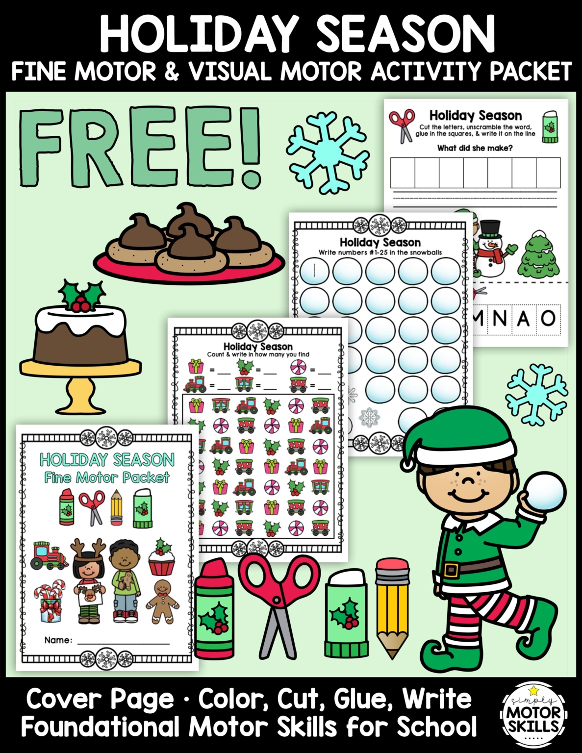 Free Holiday Fine Motor PDF Activities - Your Therapy Source