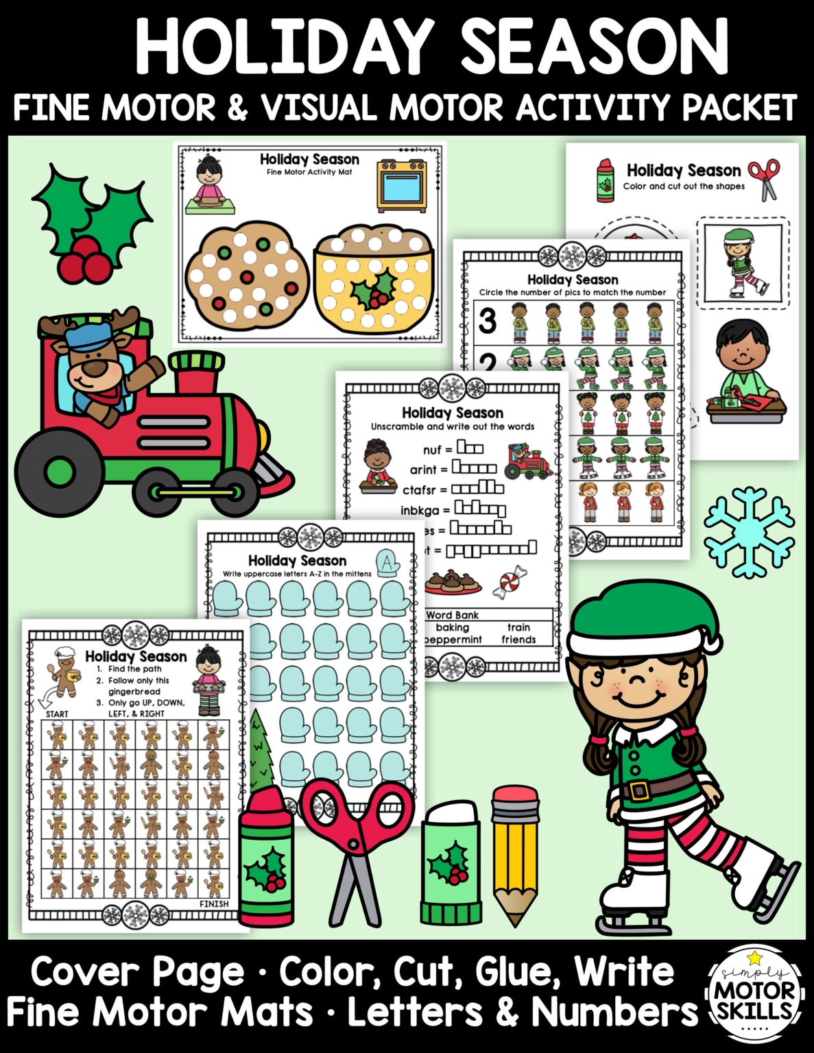 Holiday Season Fine Motor Activity Packet - Your Therapy Source
