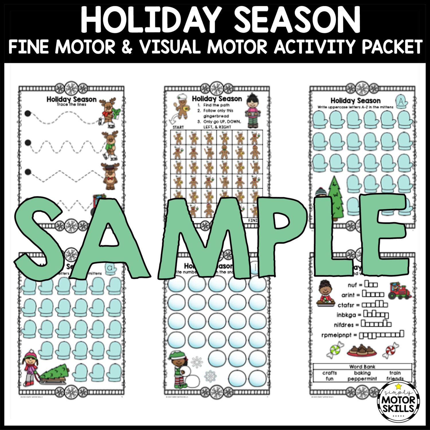 Holiday Season Fine Motor Activity Packet - Your Therapy Source