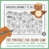 Owl Board Game - Free Owl Printable - Your Therapy Source