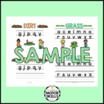 Sky Grass Dirt Paper and Letter Line Placement - Your Therapy Source