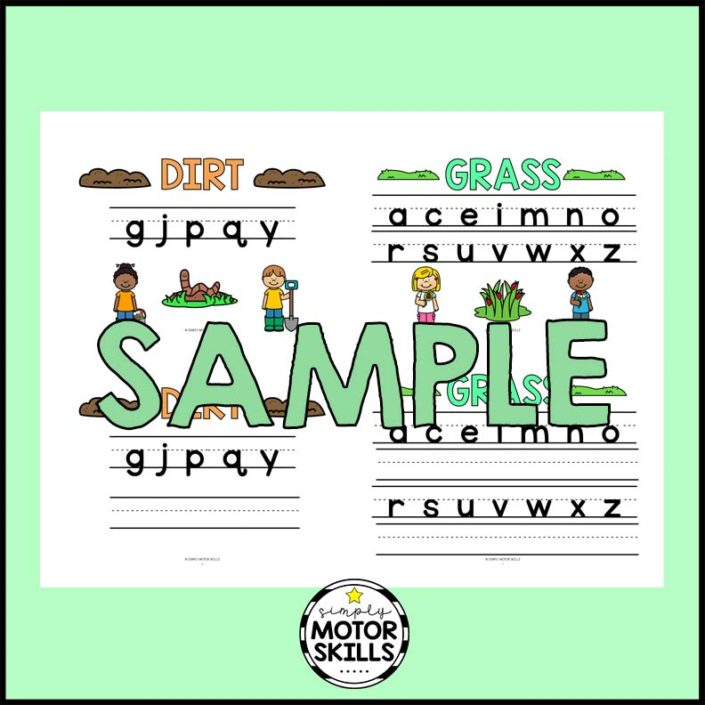 Sky Grass Dirt Paper and Letter Line Placement - Your Therapy Source