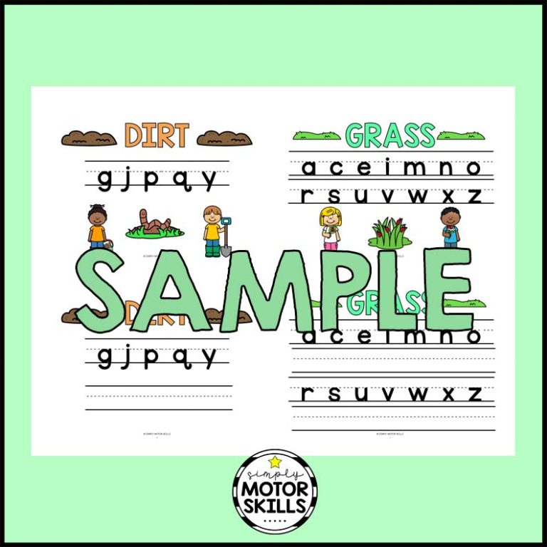 Sky Grass Dirt Paper and Letter Line Placement - Your Therapy Source