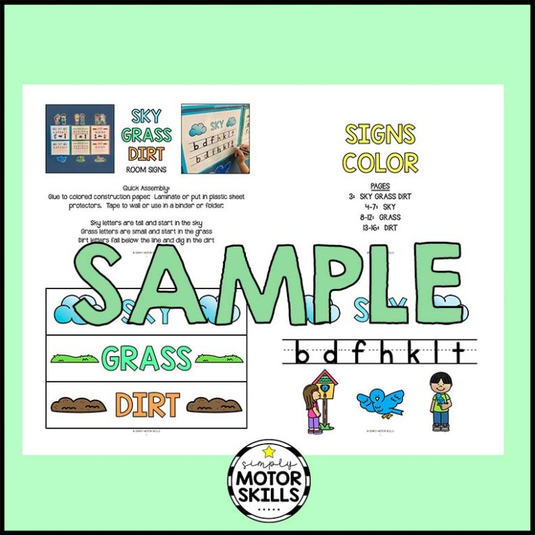 Sky Grass Dirt Paper and Letter Line Placement - Your Therapy Source