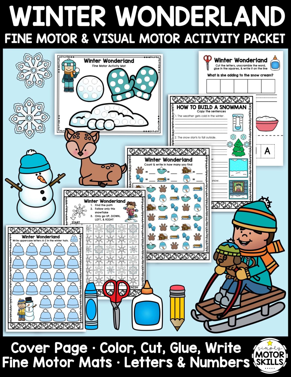 Winter Fine Motor Worksheets - Your Therapy Source