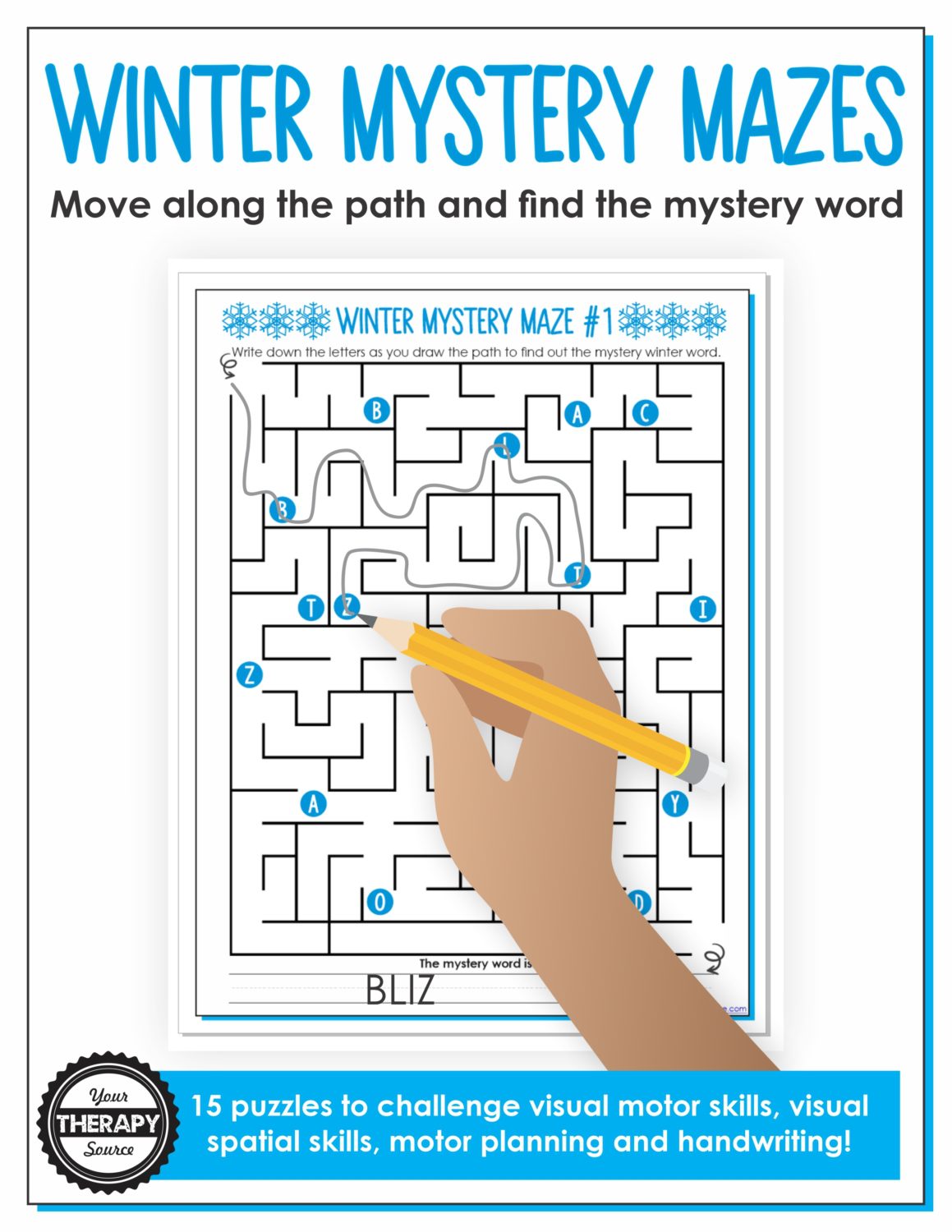 Winter Mystery Mazes - Your Therapy Source