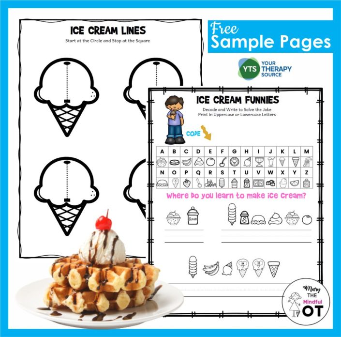 Ice Cream Joke Puzzle and Prewriting Activity - Free Sample Pages ...