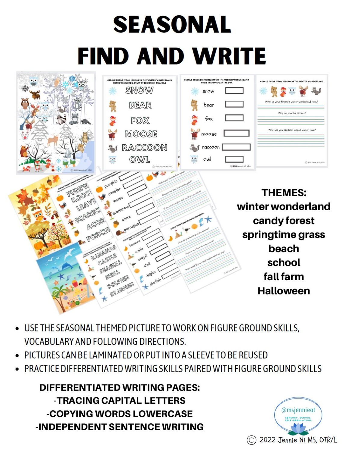 Seasonal Find and Write - Your Therapy Source