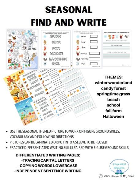 Seasonal Find and Write - Your Therapy Source