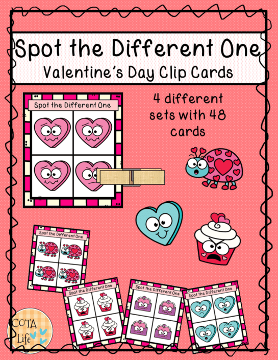 Valentines Day Clip Cards - Your Therapy Source