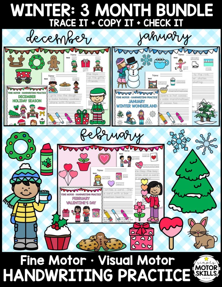 12 Month Fine Motor Handwriting Packets • Trace + Copy + Check - Your ...