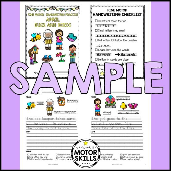 Spring Handwriting Bundle - TRACE COPY CHECK - Your Therapy Source