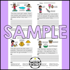 Spring Handwriting Bundle - TRACE COPY CHECK - Your Therapy Source