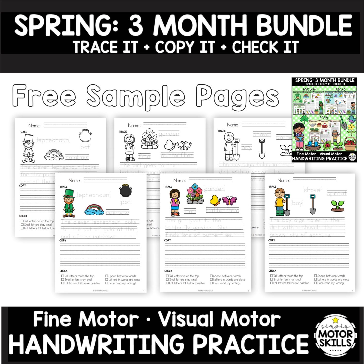 Spring Handwriting Free Sample Pages - Your Therapy Source