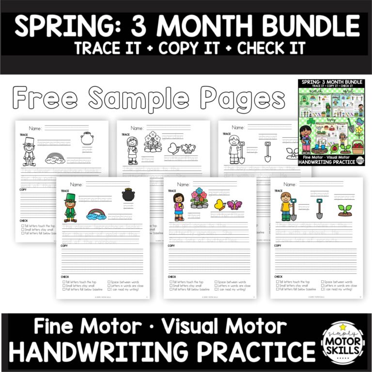 Spring Handwriting Free Sample Pages - Your Therapy Source
