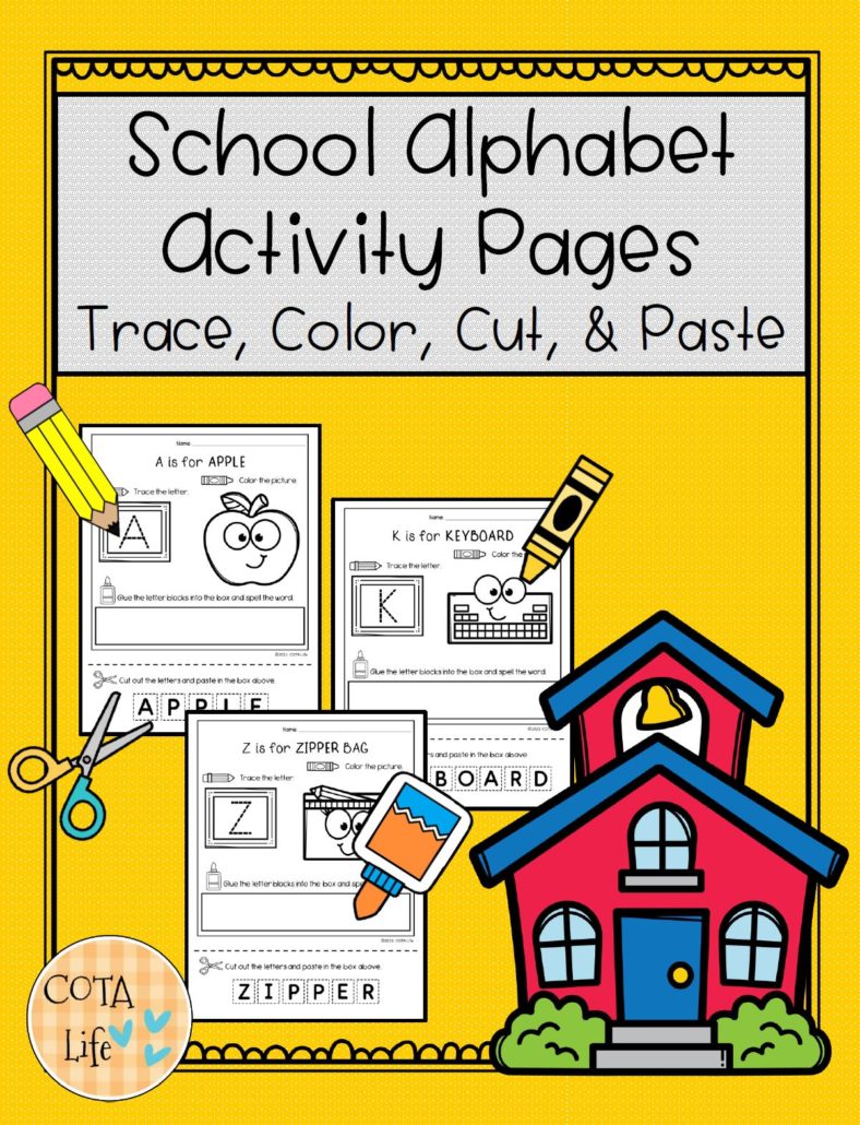 School Alphabet Fine Motor Pack - Your Therapy Source