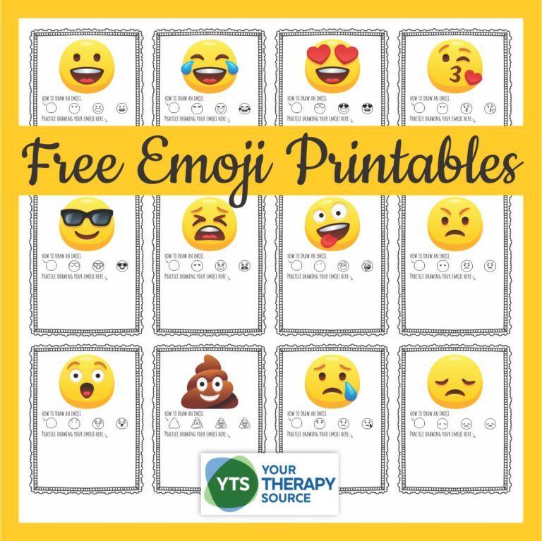 Emoji Printables - How to Draw Emoji Faces - Your Therapy Source