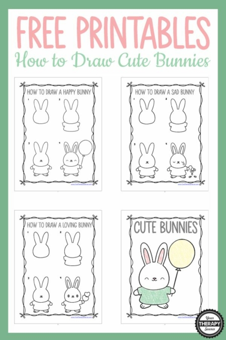 How to Draw a Cute Bunny Easy FREE PDF - Your Therapy Source
