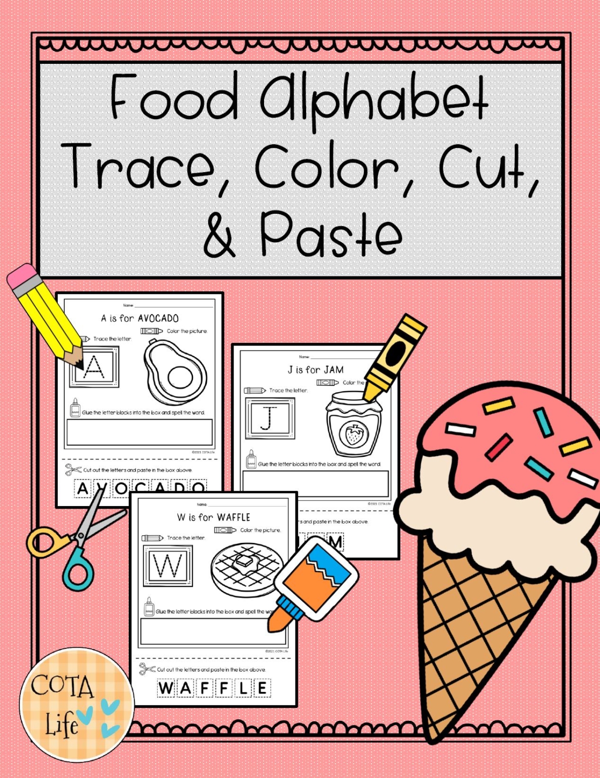 Food Alphabet Fine Motor Pack - Your Therapy Source