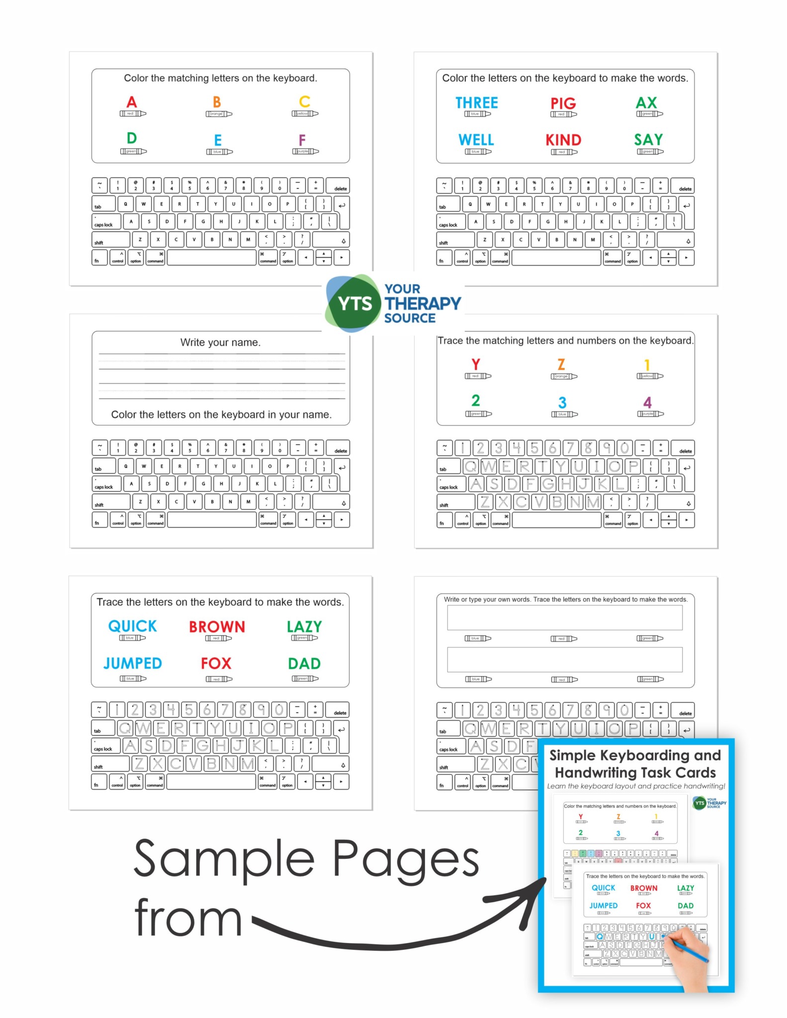 Simple Keyboarding and Handwriting Task Practice - Your Therapy Source