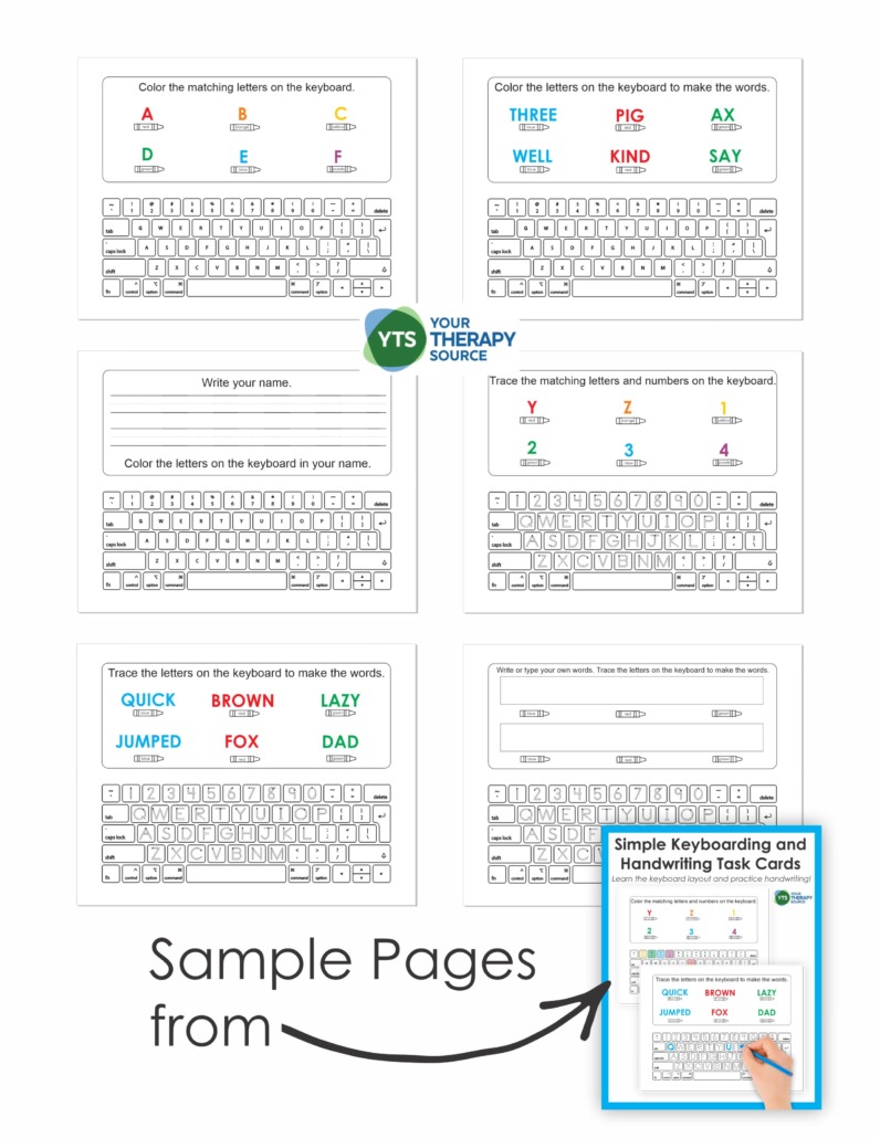 Simple Keyboarding and Handwriting Task Practice - Your Therapy Source