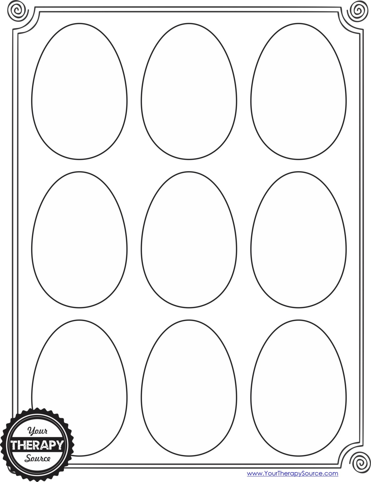 Easter Eggs Free Printables - Your Therapy Source
