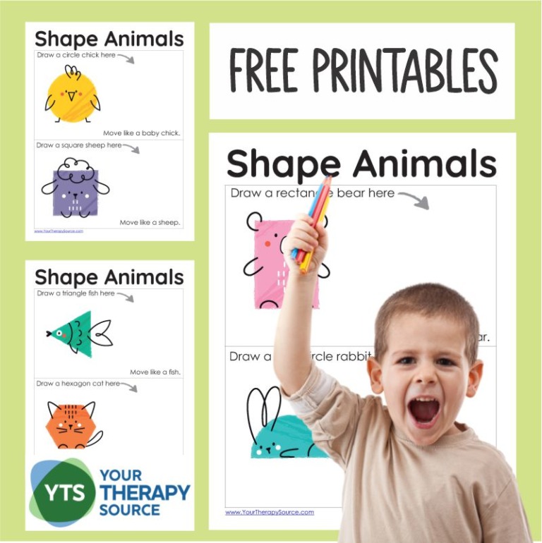Drawing Animals Using Shapes - Free Printables - Your Therapy Source