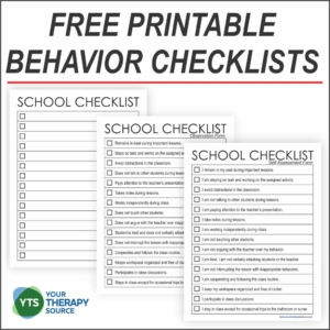 Behavior Checklist for Students - Your Therapy Source