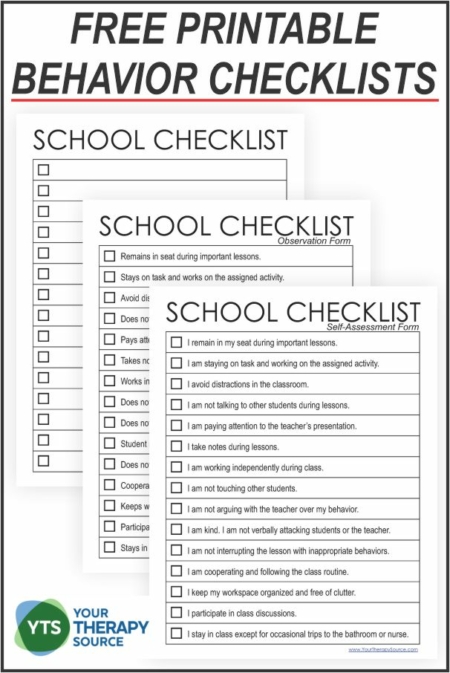Behavior Checklist for Students - Your Therapy Source