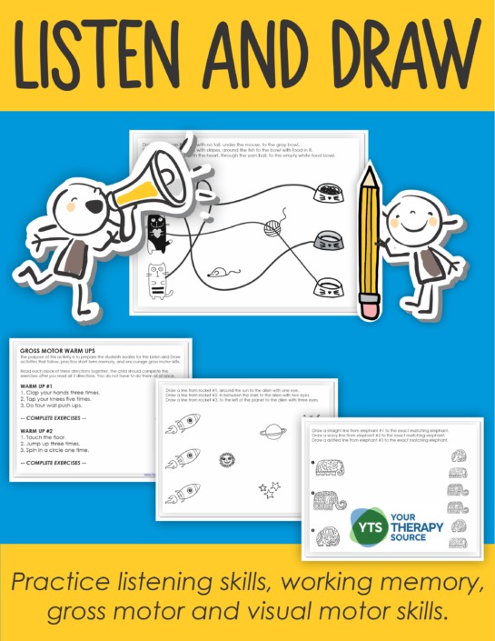 Listen and Draw Activity PDF Freebie - Your Therapy Source