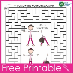 Windmill Exercise for Kids Maze - Free - Your Therapy Source