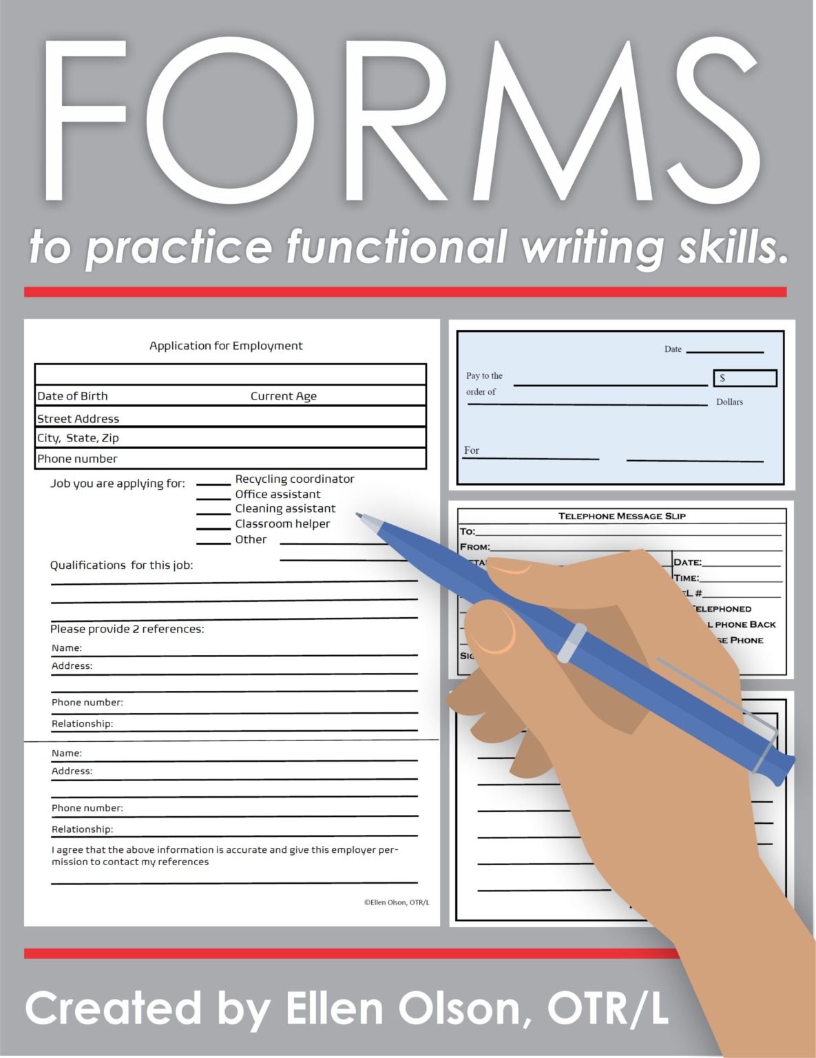 Forms for Functional Writing Practice - Your Therapy Source