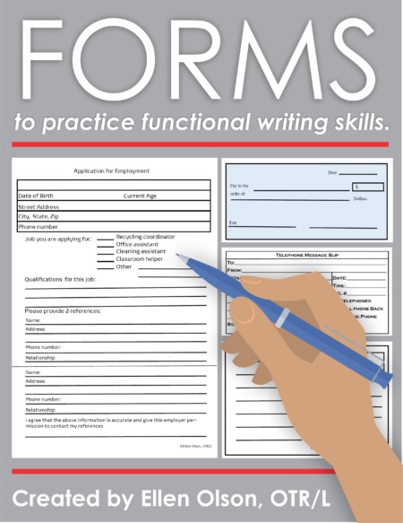 Forms for Functional Writing Practice - Your Therapy Source