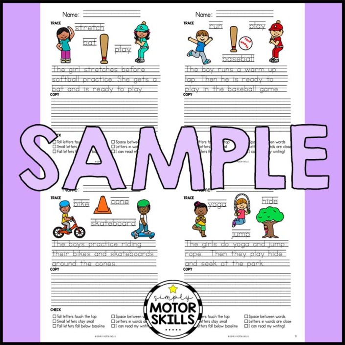 Summer Trace Copy Check Handwriting - Your Therapy Source