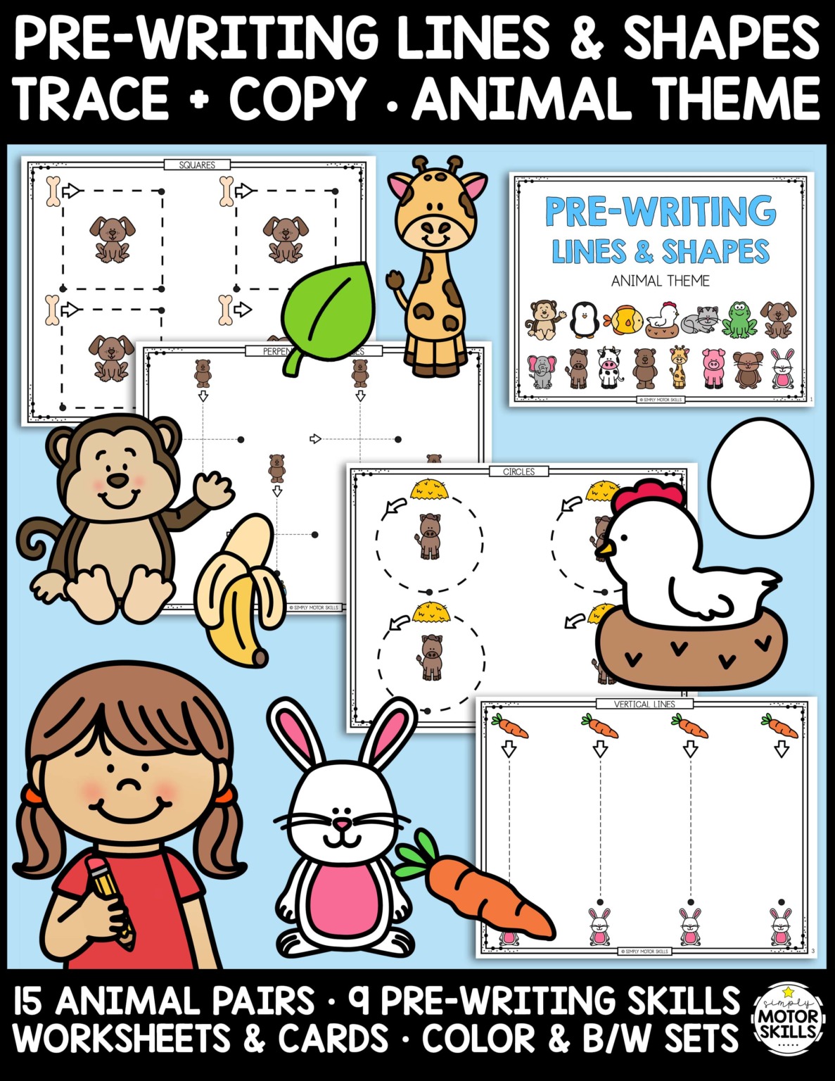 Animal Prewriting Worksheets - Your Therapy Source