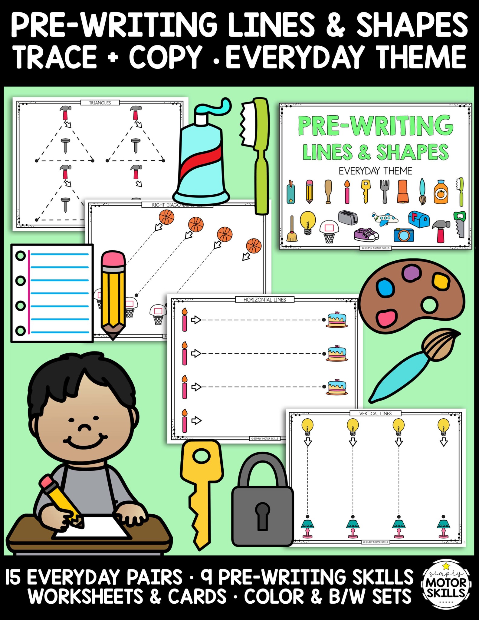 Everyday Object Prewriting Packet - Your Therapy Source