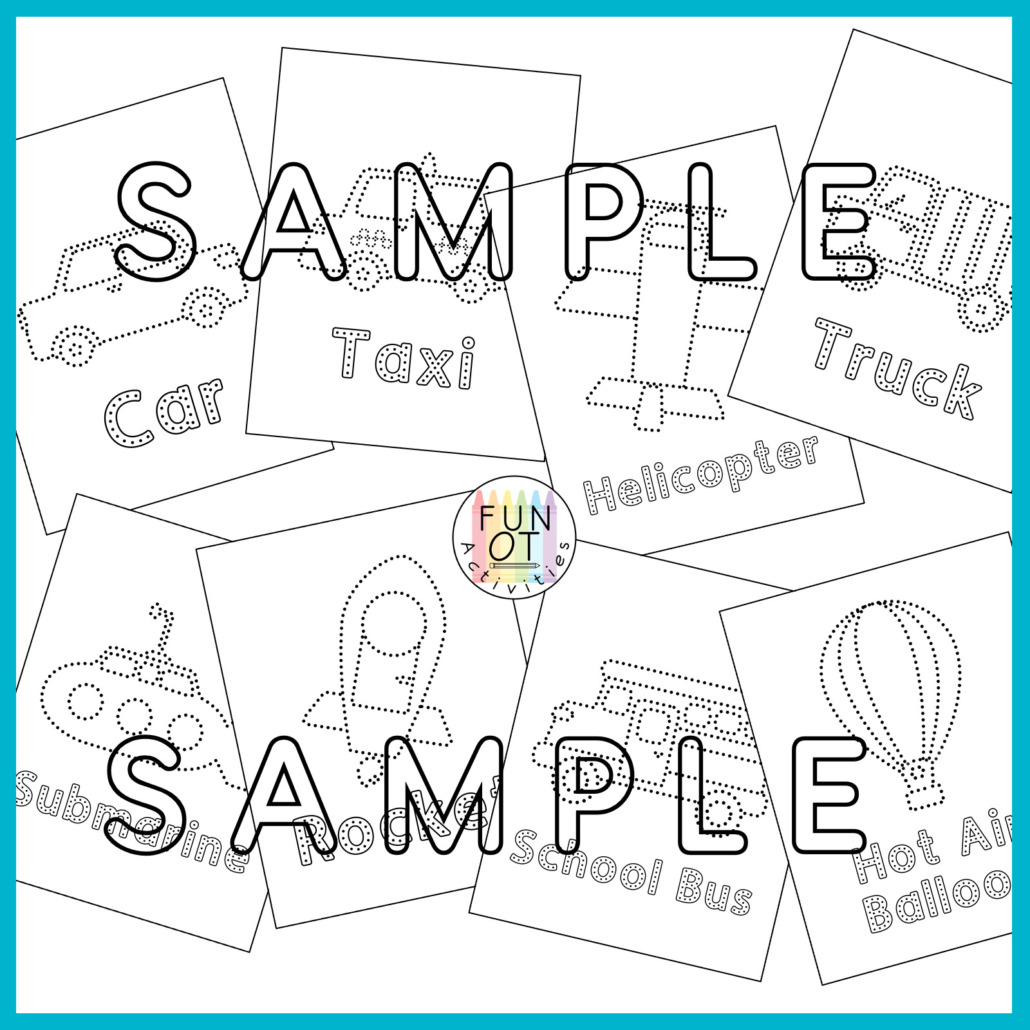 Transportation Fine Motor Push Pin Art - Your Therapy Source